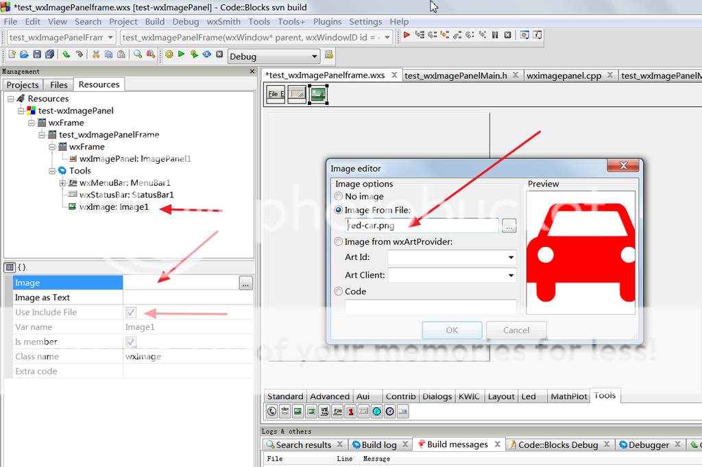 Image field in wxImagePanel wxSmith tools